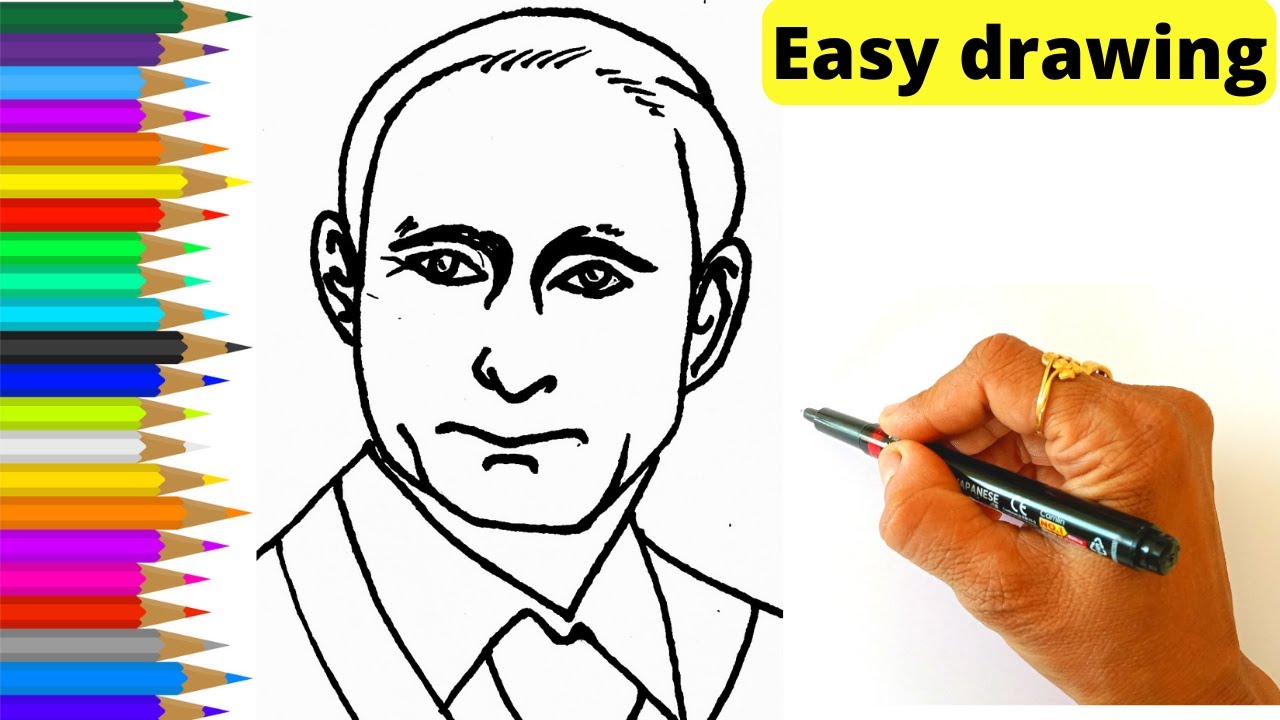 How to Draw Vladimir Putin Sketch | Drawing of President | How to draw ...