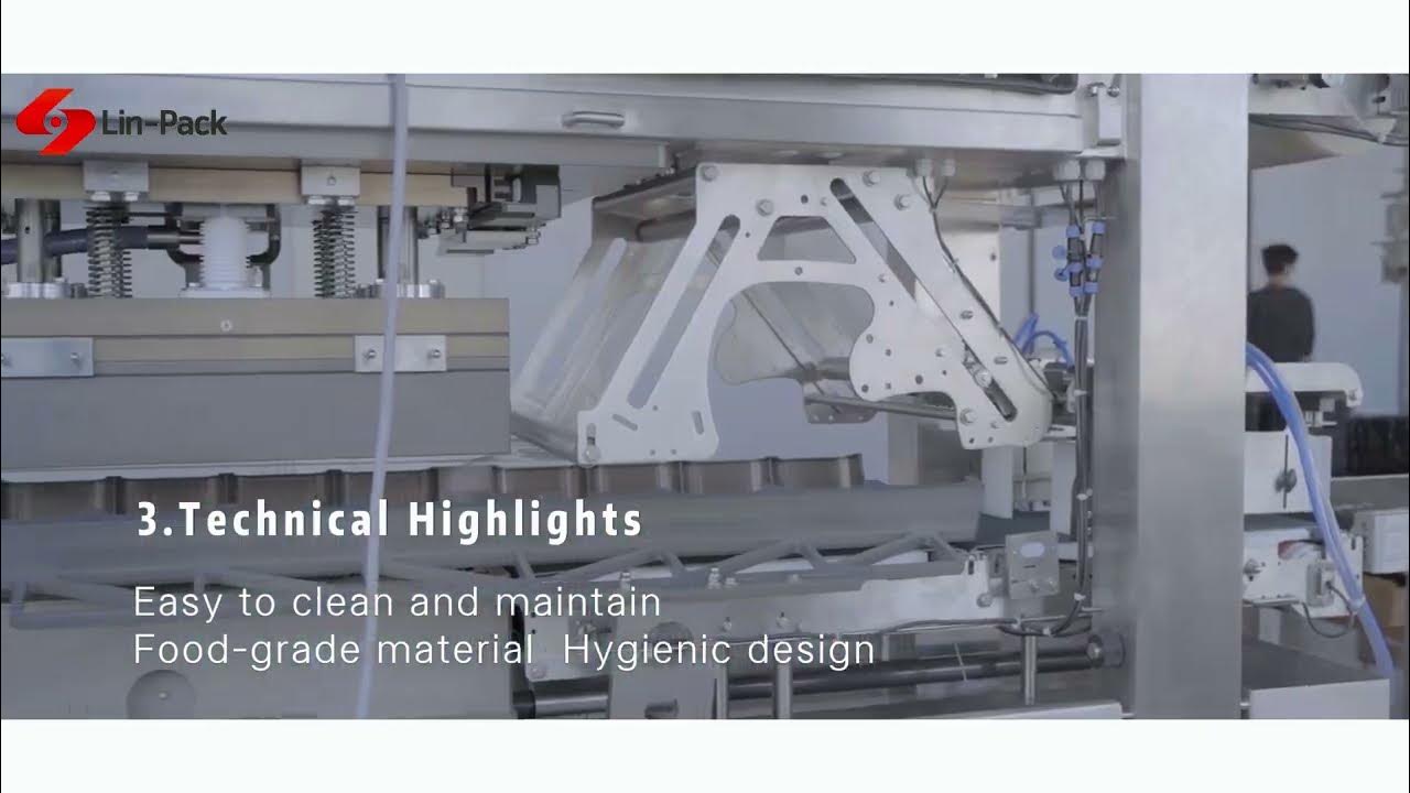 Linpack tray packing machine Food tray packing machine - YouTube