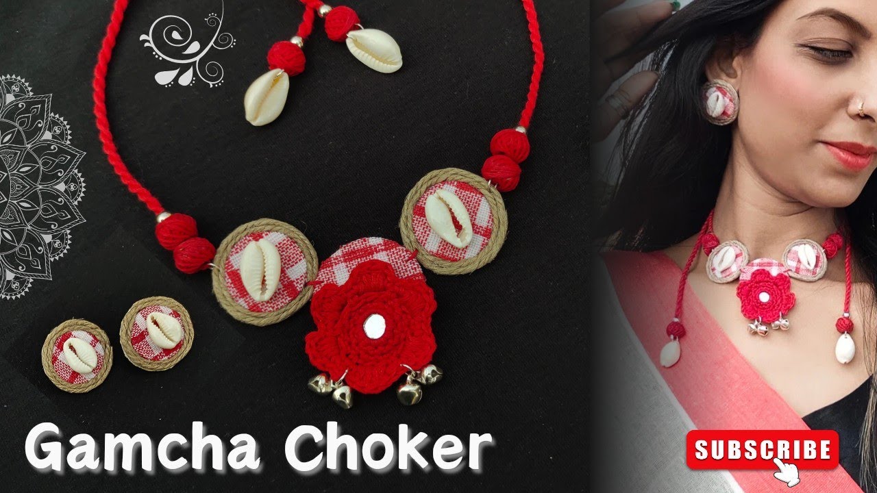 Gamcha Choker | Fabric Choker | Jute Jewellery | Easy and Quick DIY ...