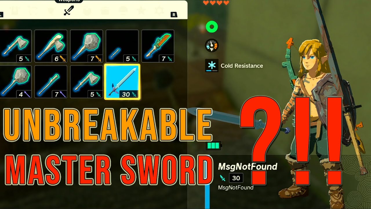 Zelda Tears of The Kingdom: The Unbreakable Master Sword?!! - YouTube