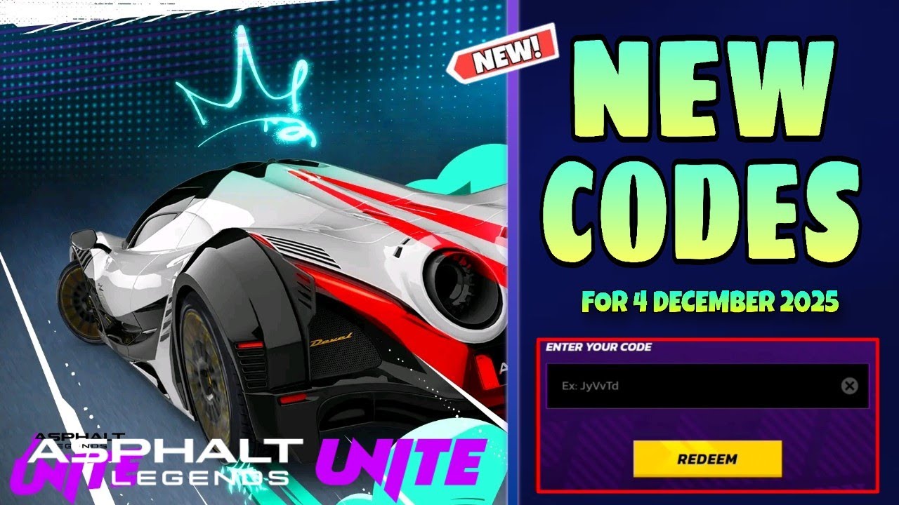 NEW REDEEM CODE ASPHALT LEGENDS UNITE 4 DECEMBER 2025 || ASPHALT ...