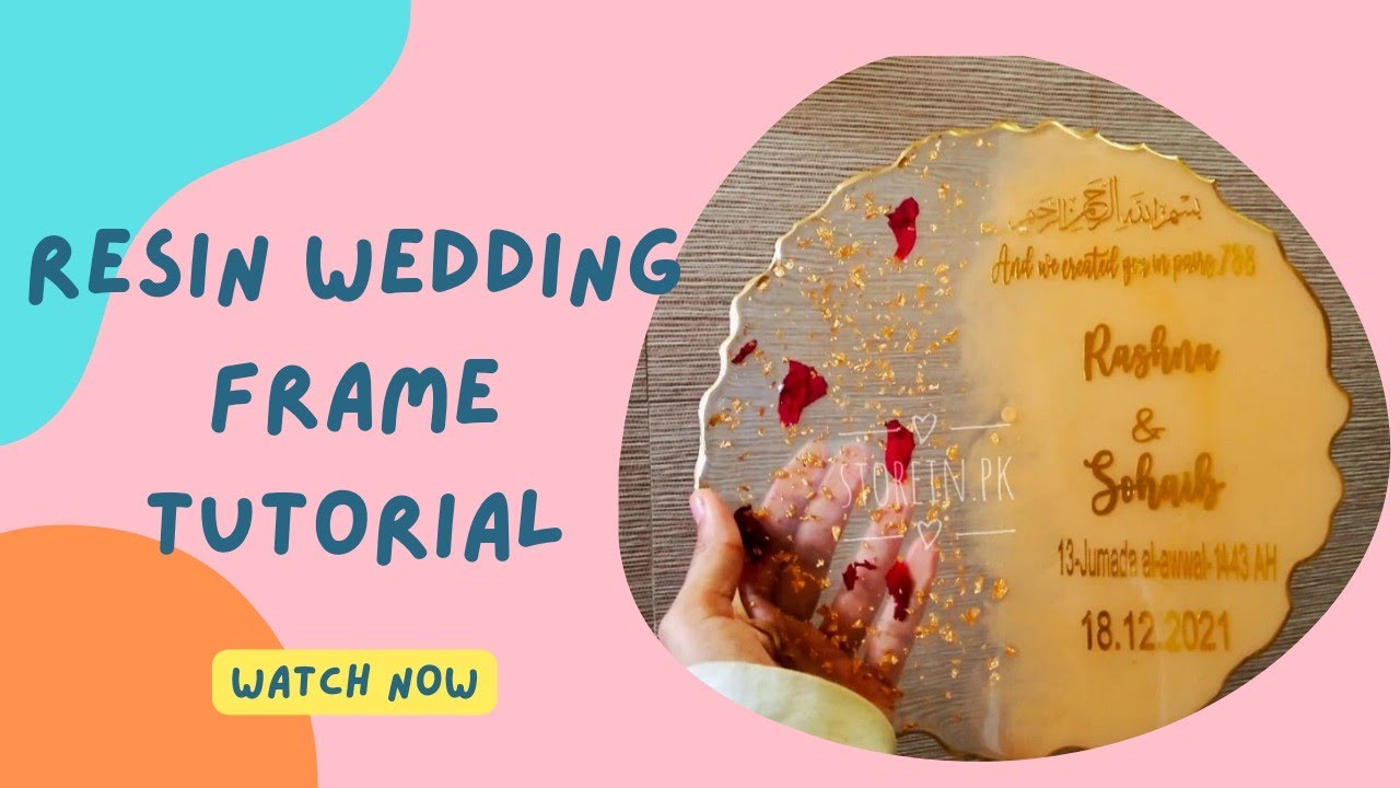 Resin wedding frame 🖼️ || Full tutorial of resin art work ⭐ || Resin ...
