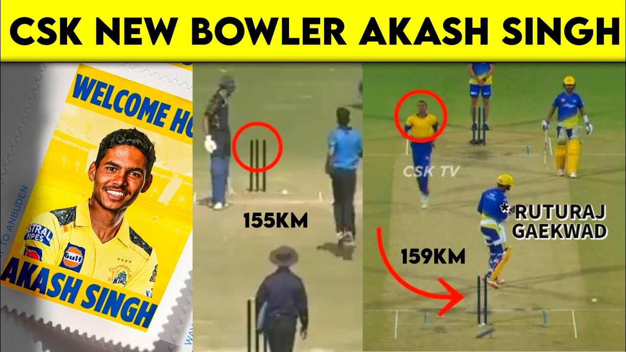 Akash Singh Replacement of Mukesh Choudhary Bowling At 155Kmph in CSK ...