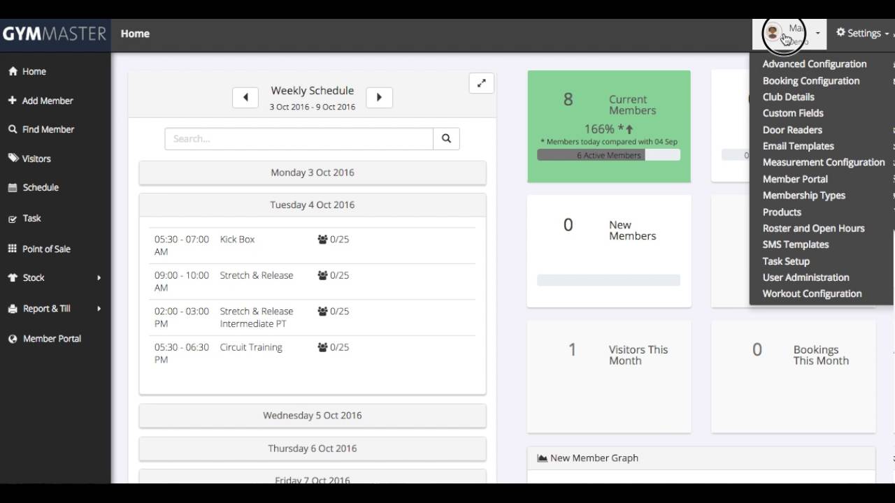 GymMaster Demo - Dashboard - YouTube