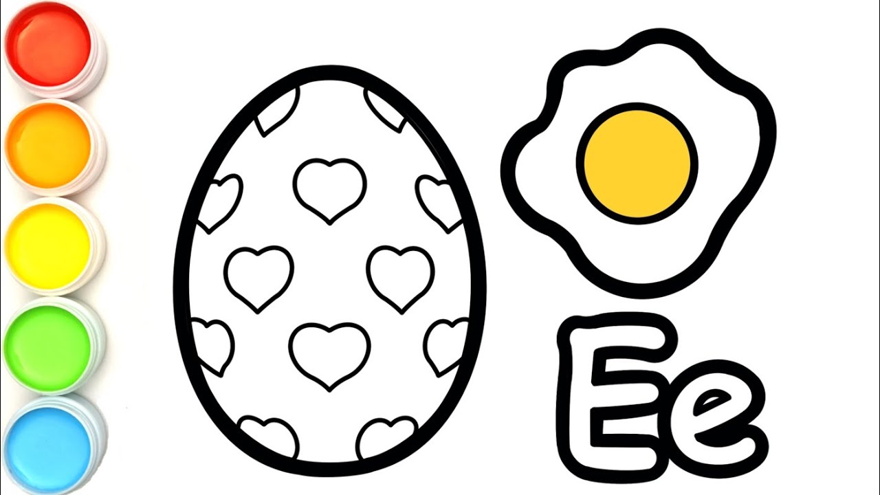E for Egg | Menggambar dan mewarnai huruf E dan telur | Phonics and ...