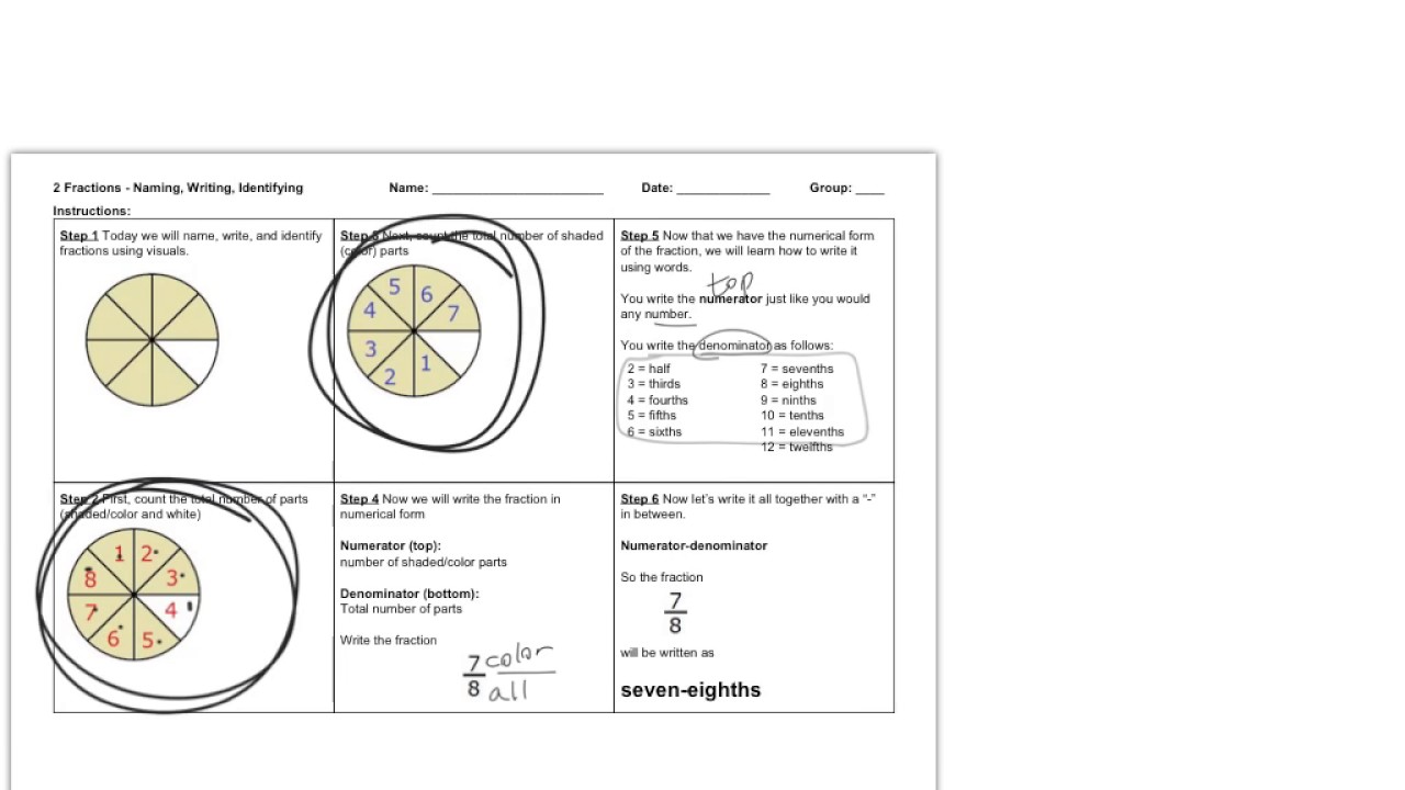 Name and write Fractions - YouTube