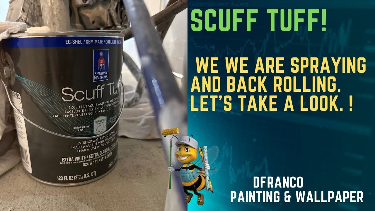 Spraying scuff tuff pure white on cinder block- St. Charles, IL - YouTube