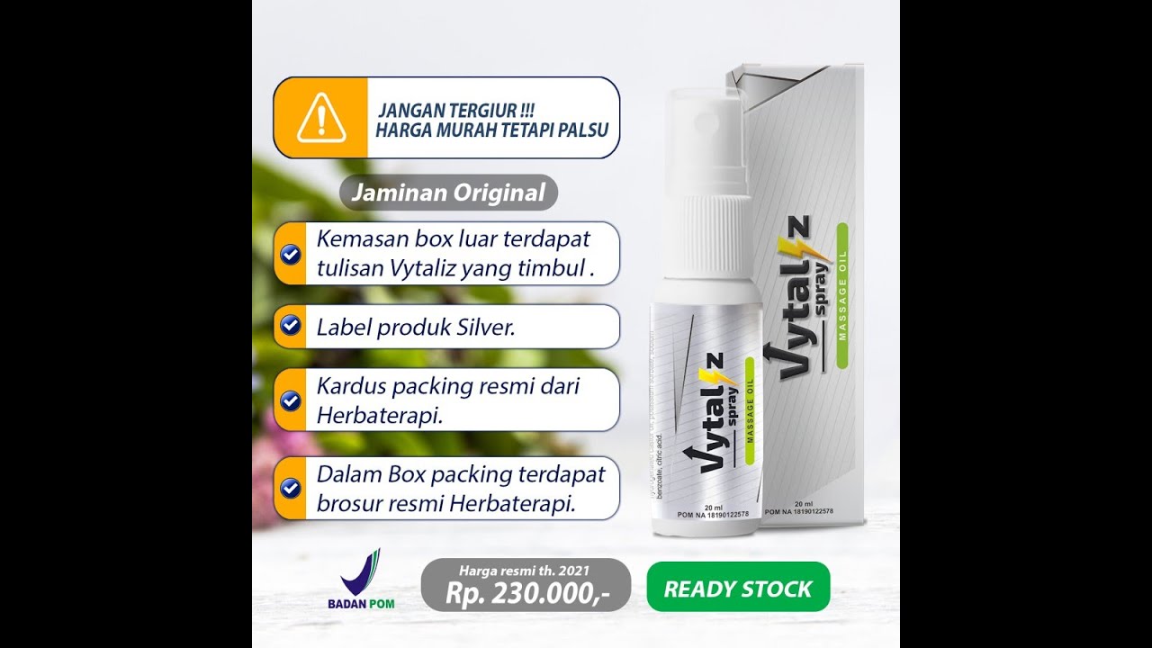 VYTALIZ Vitaliz Spray Obat Tahan Lama, Kuat Pria Herbal ASLI ORIGINAL ...