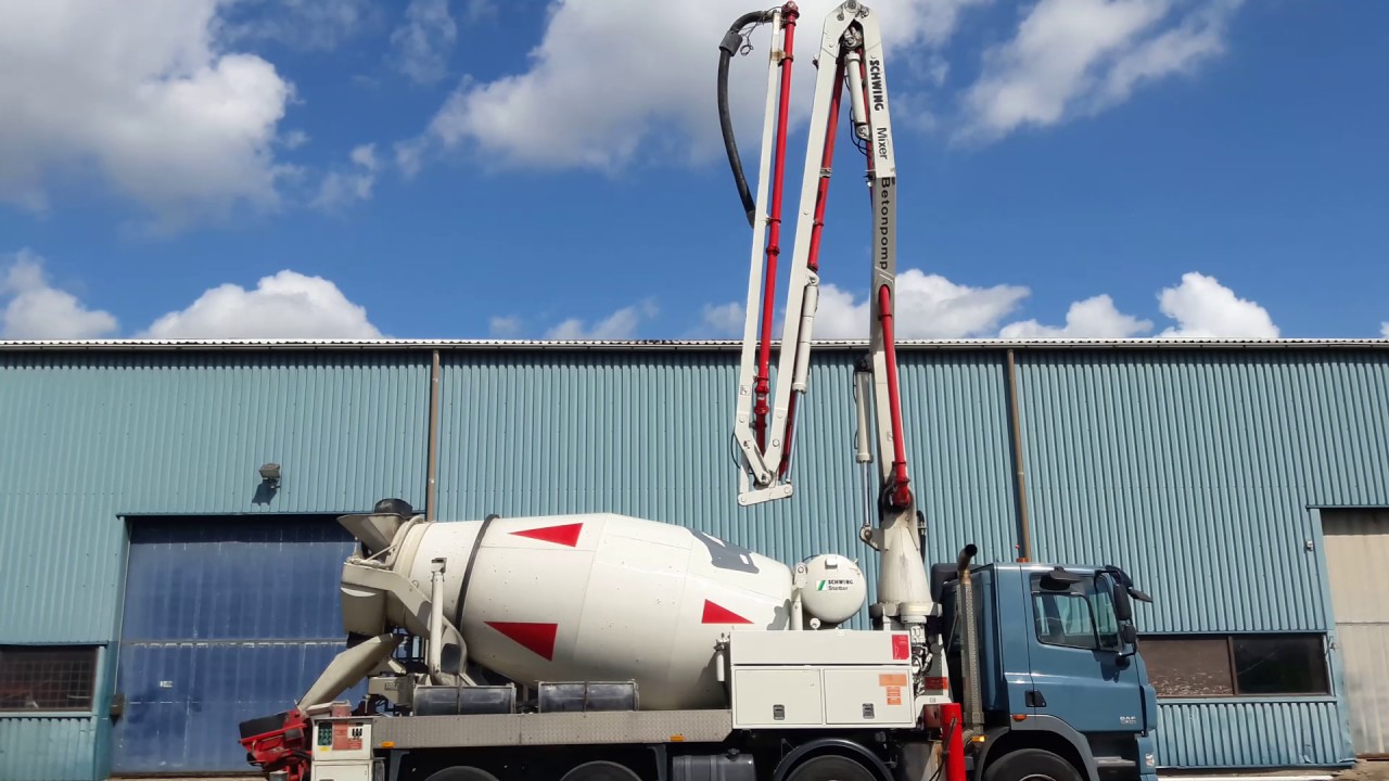 DAF SCHWING PUMP MIXER 21 METER 2007 1 - YouTube