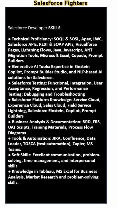 Salesforce Developer skills? #salesforcefighters #salesforce - YouTube