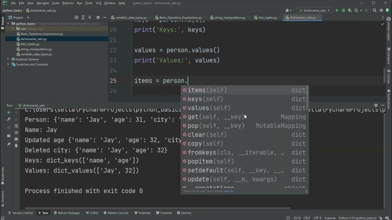 Dictionaries and Sets in Python 3 - YouTube