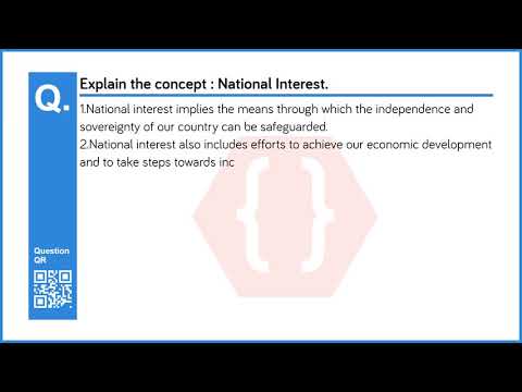 Explain the concept : National Interest. | India’s Foreign Policy ...
