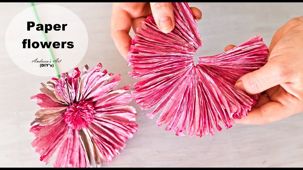 🦩🌸Flori din hârtie floristică vopsită Paper Flower DIY Paper Flower ...