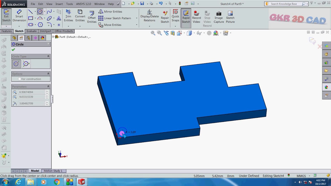 Solidworks tutorial fill pattern - YouTube