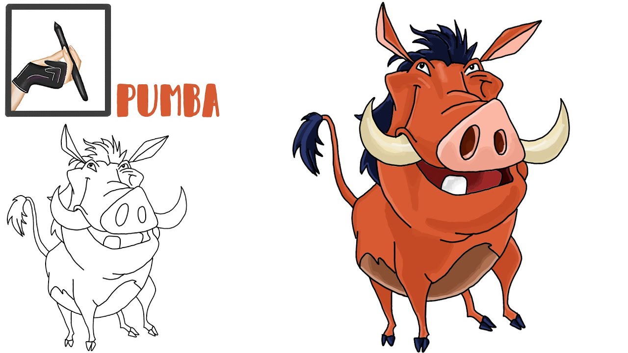How to Draw Pumba- step by step - YouTube