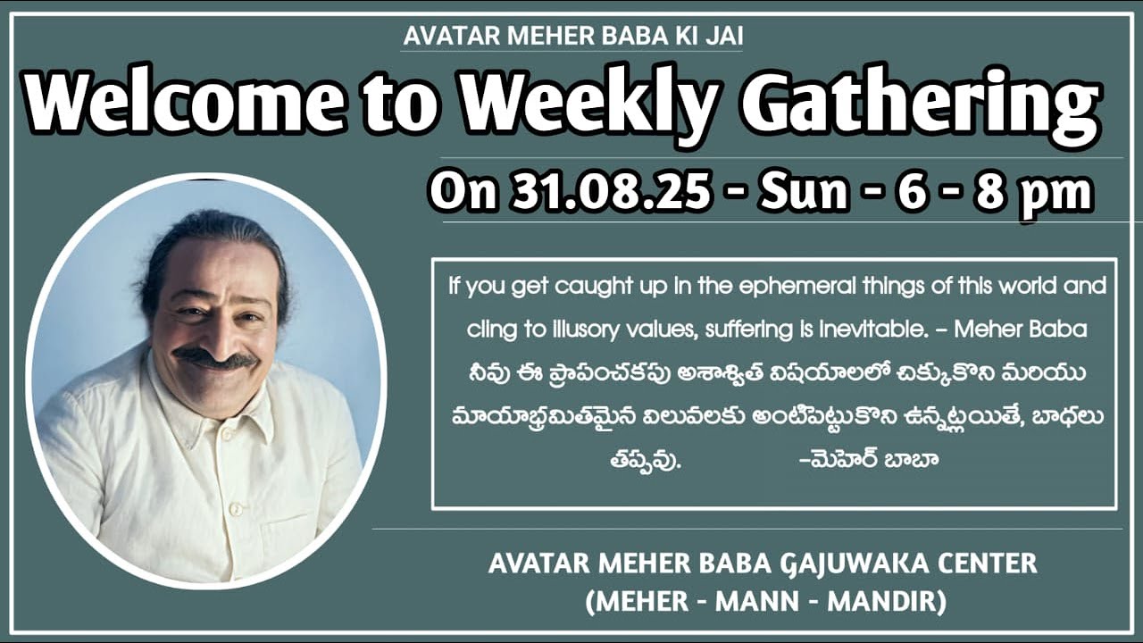 Welcome to Weekly Gathering Avatar Meher Baba Gajuwaka Centre (Meher ...
