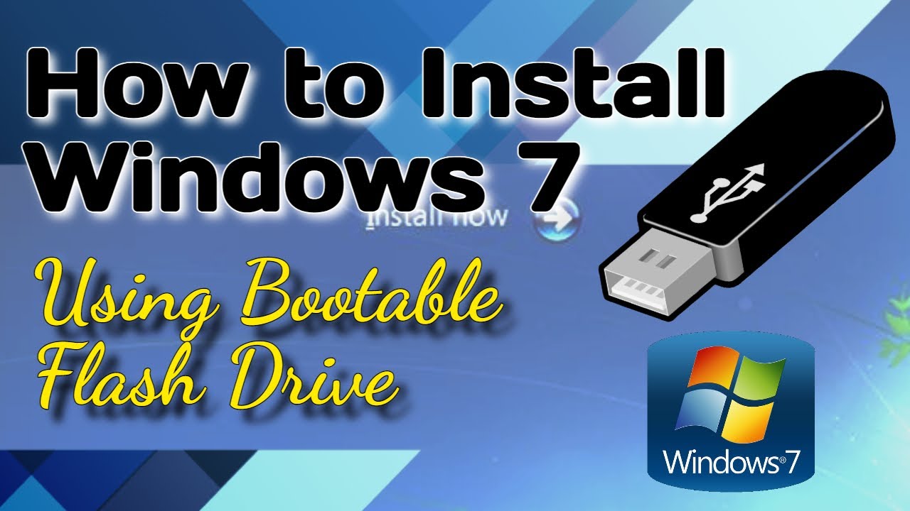 How to Install Windows 7 using Bootable Flash Drive - YouTube
