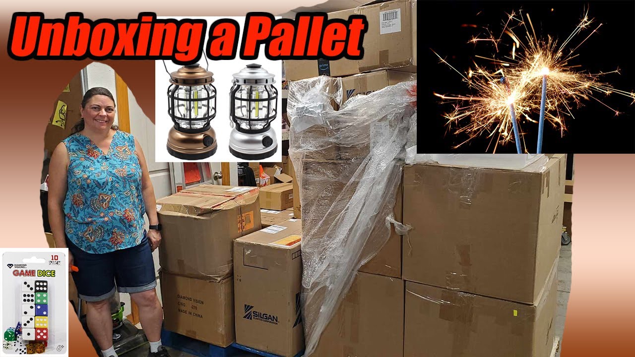 Unboxing a pallet with a variety of different items and multiple ...