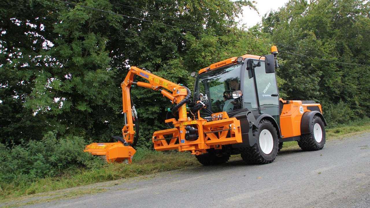 Multihog Tractor & Mulag Flail Arm Mower - YouTube