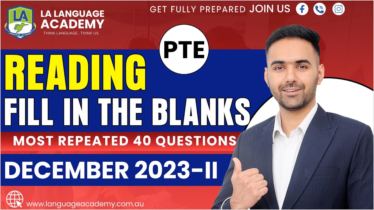 PTE Reading Fill in the Blanks | December 2023-II Exam Predictions ...