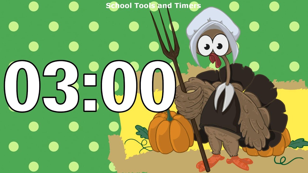 3 Minute Countdown Timer - Thanksgiving Turkey Chef! 🦃👨‍🍳 - YouTube