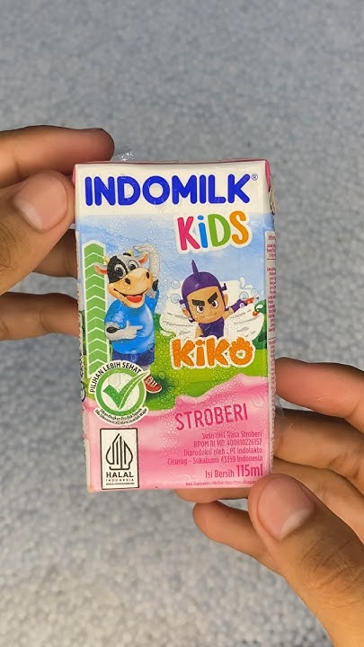 Menemukan jajanan susu kotak indomilk kids kiko rasa stroberi di dalam butiran putih - YouTube