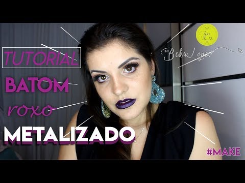Tutorial ousado: Maquiagem com Batom ROXO METALIZADO | Tendência Verão 2020 • By Beka Lopes ...