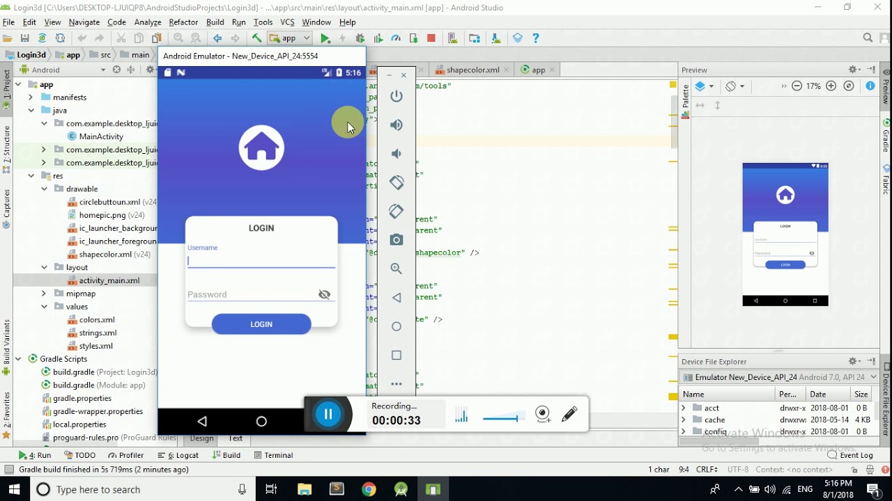 Login Design UI Android stdio With Source Code - YouTube