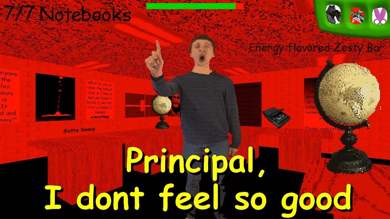 Principal, i dont feel so good - Baldi's Basics V1.4.3 Mod - YouTube