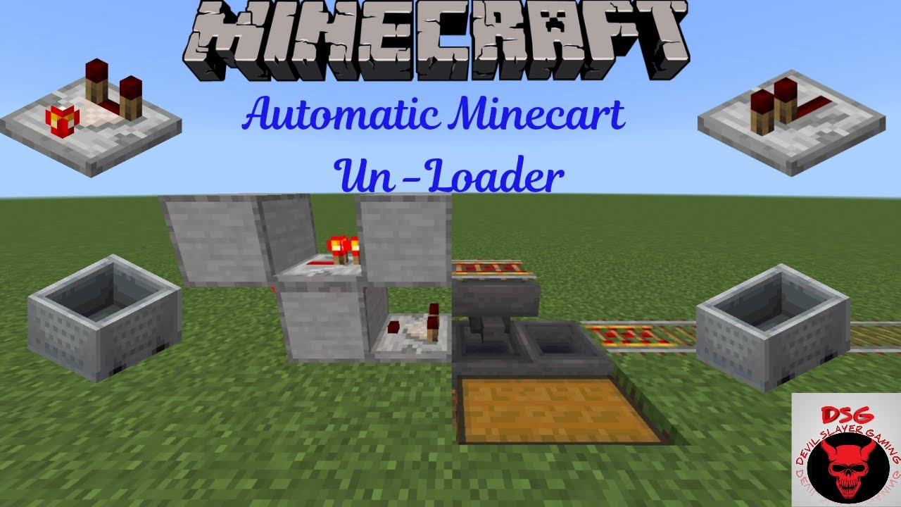 Minecraft Automatic Minecart Unloader # minecraft #mcpe - YouTube