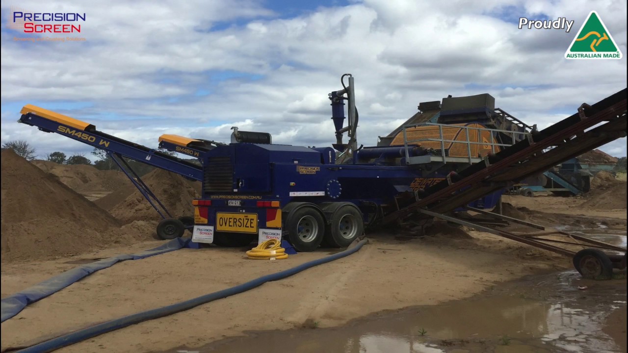 Precisionscreen SRD240x Dewaterer Mobile Sand Washing Plant - YouTube