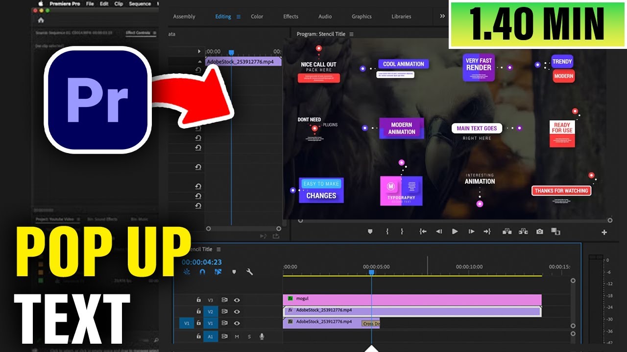 How to Pop up text animation in Premiere Pro - Full Guide - YouTube