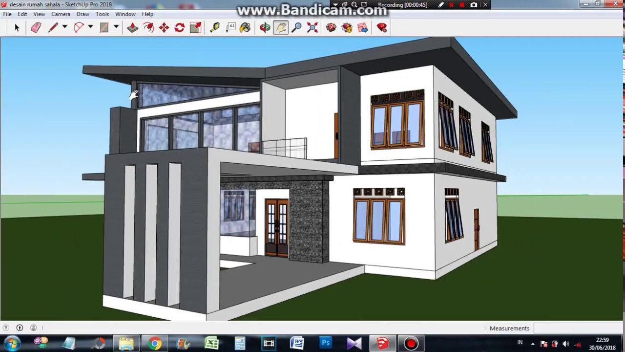Sketchup pro 2018 create Modern House - YouTube