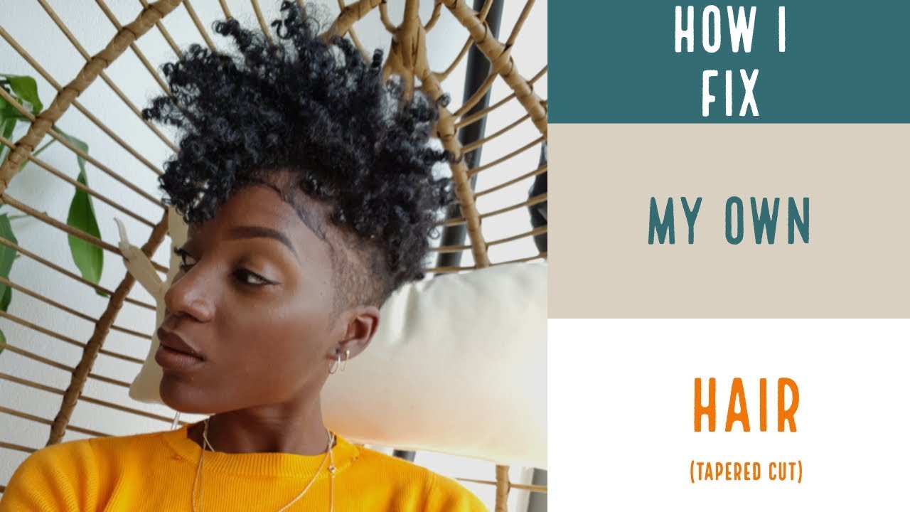 Natural Hair: Refreshing my own Tapered Cut ( with clippers) - YouTube