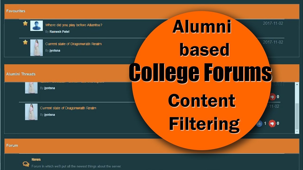 College Forums with Alumni based on Content Filtering - YouTube