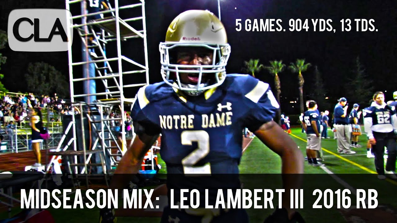 Leo Lambert III (Notre Dame) Midseason Highlights 2016 RB 5'10 180 ...