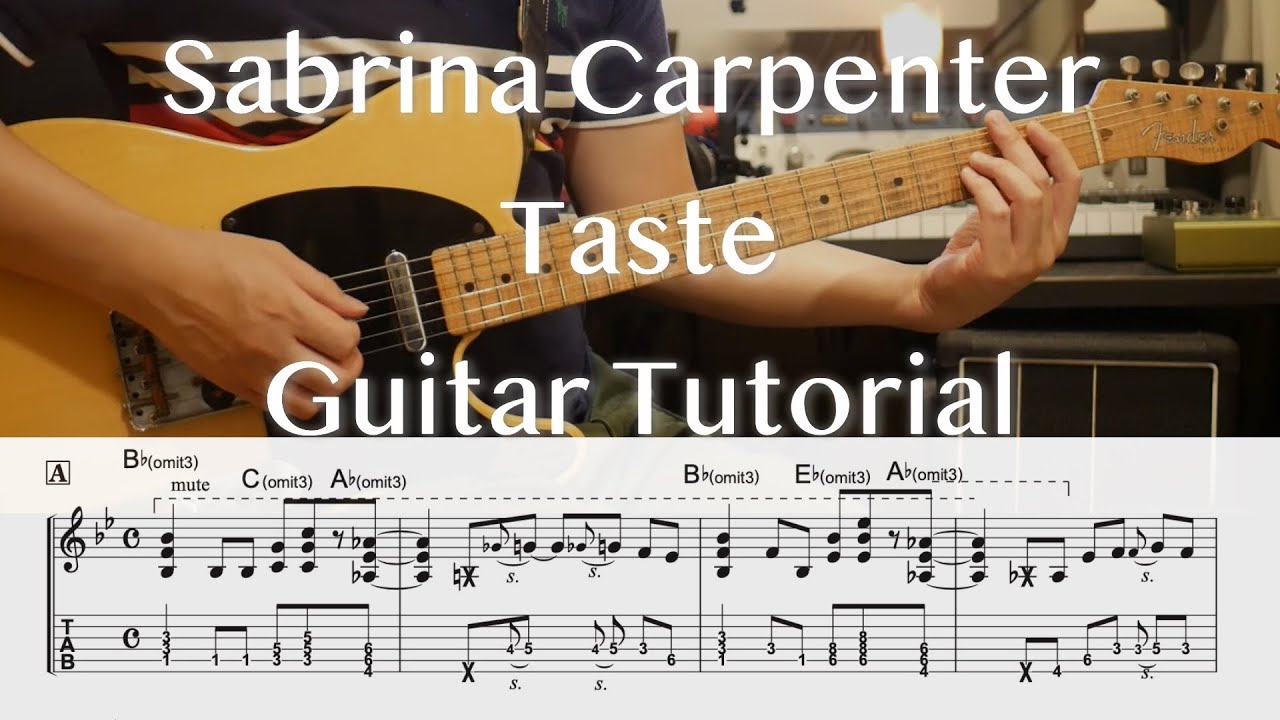 Sabrina Carpenter - Taste -Guitar Tutorial with tab #leadguitar # ...