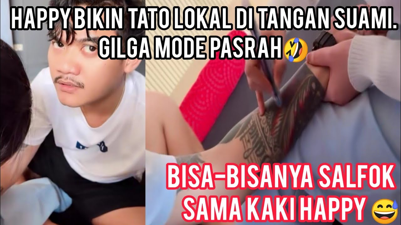 GILGA SAHID MODE MUKA PASRAH SAAT TANGANNYA DI TATO MANUAL OLEH HAPPY ...