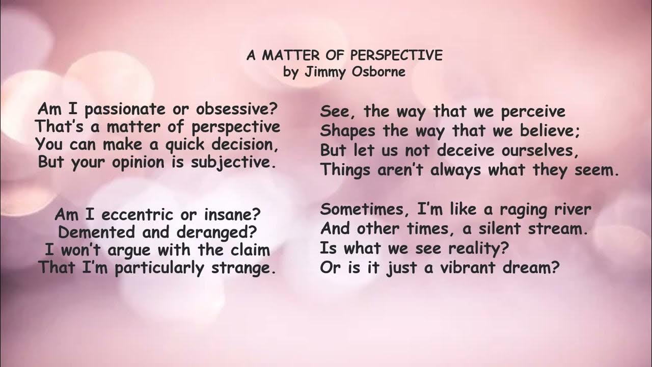 A matter of perspective/Jimmy Osborne/Learn English with poems - YouTube