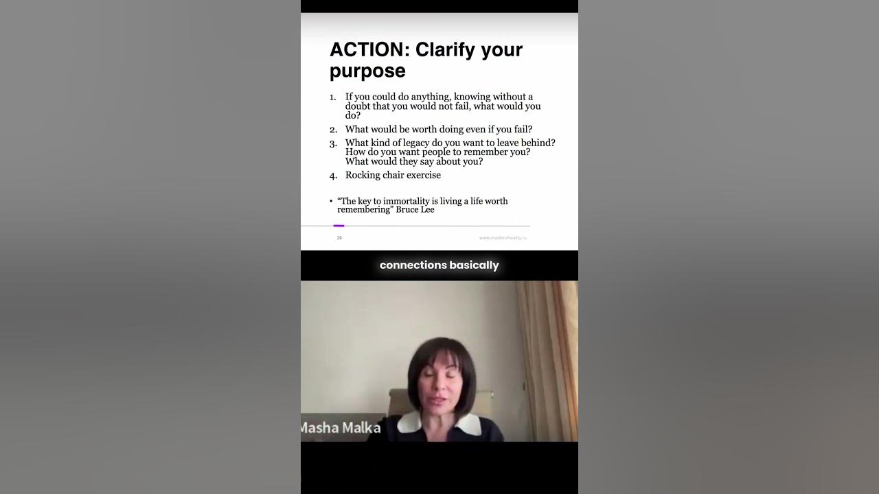 Clarify your purpose- MASHA MALKA - YouTube