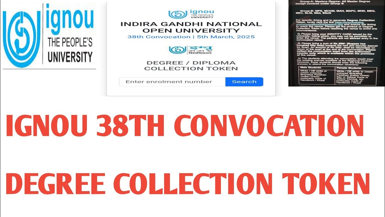 IGNOU 38TH CONVOCATION DEGREE COLLECTION TOKEN 🔥🔥 - YouTube