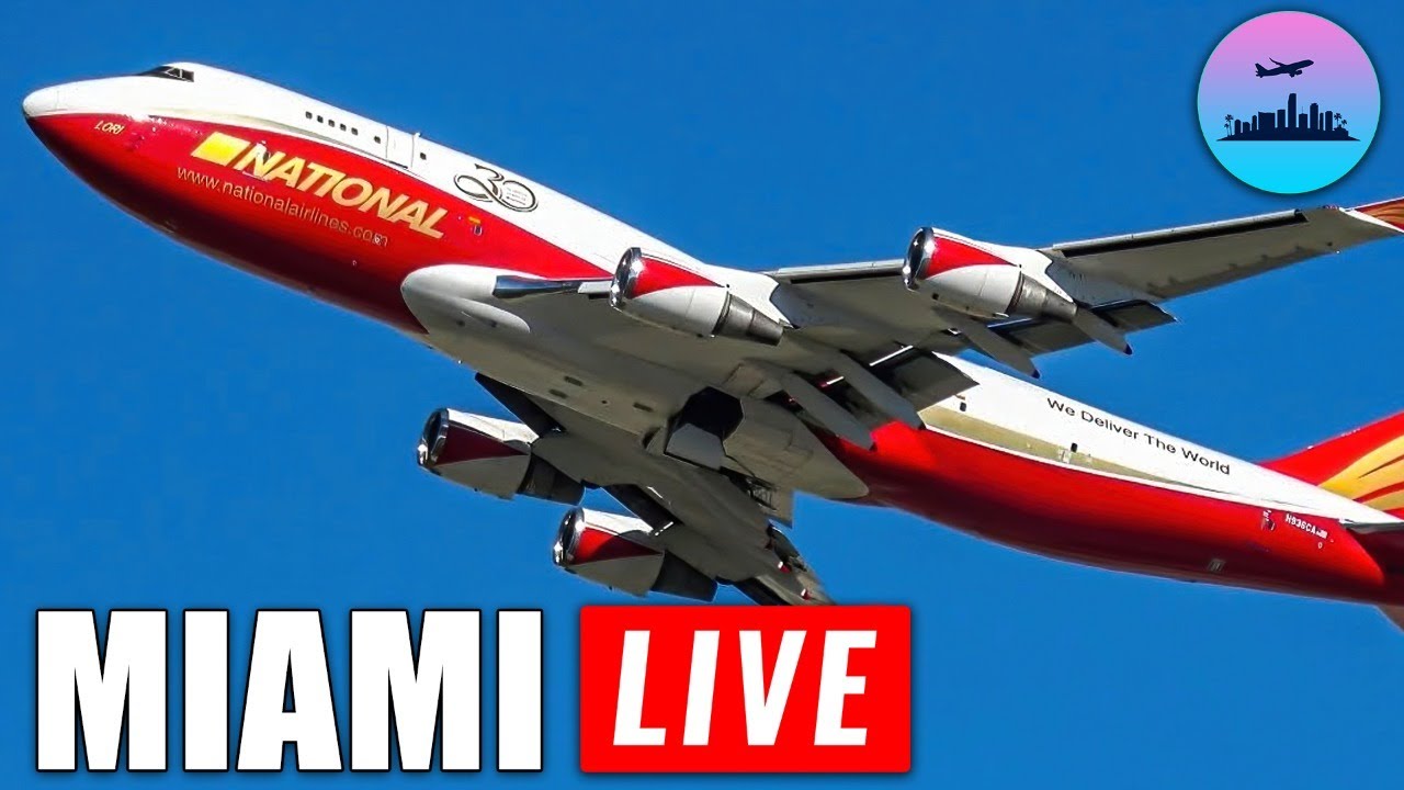 LIVE Miami Plane Spotting 🔴 | Multi Cam Airline Videos of Heavy ...
