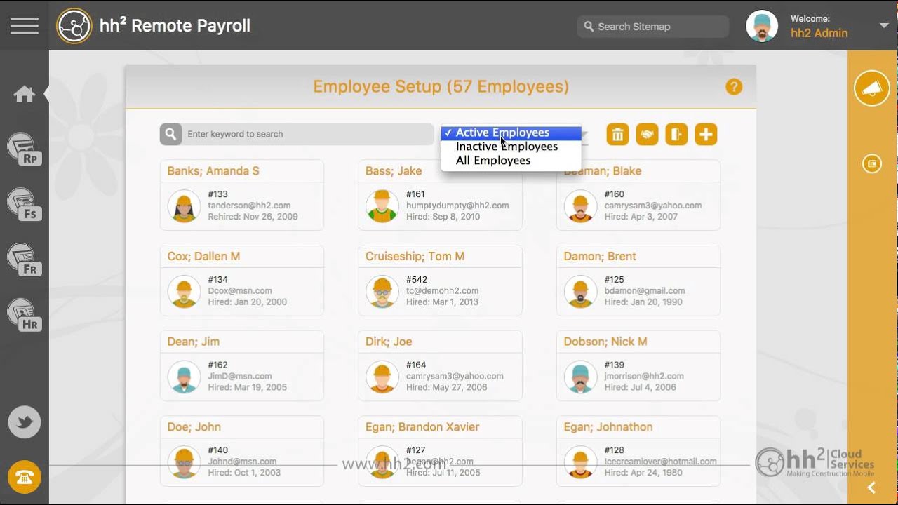 hh2 Remote Payroll: Active or Not Active Employees - YouTube
