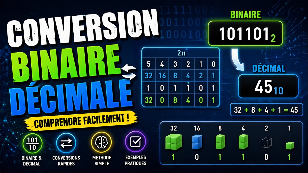 Le binaire expliqué simplement (conversion et bases) | Réseaux #8 - YouTube
