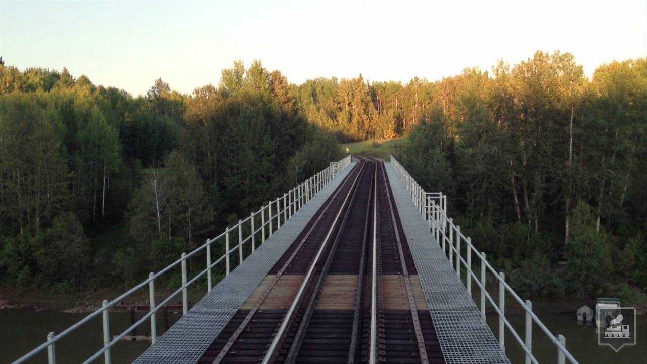 Crossing Athabasca River Train Bridge, Smith AB - YouTube