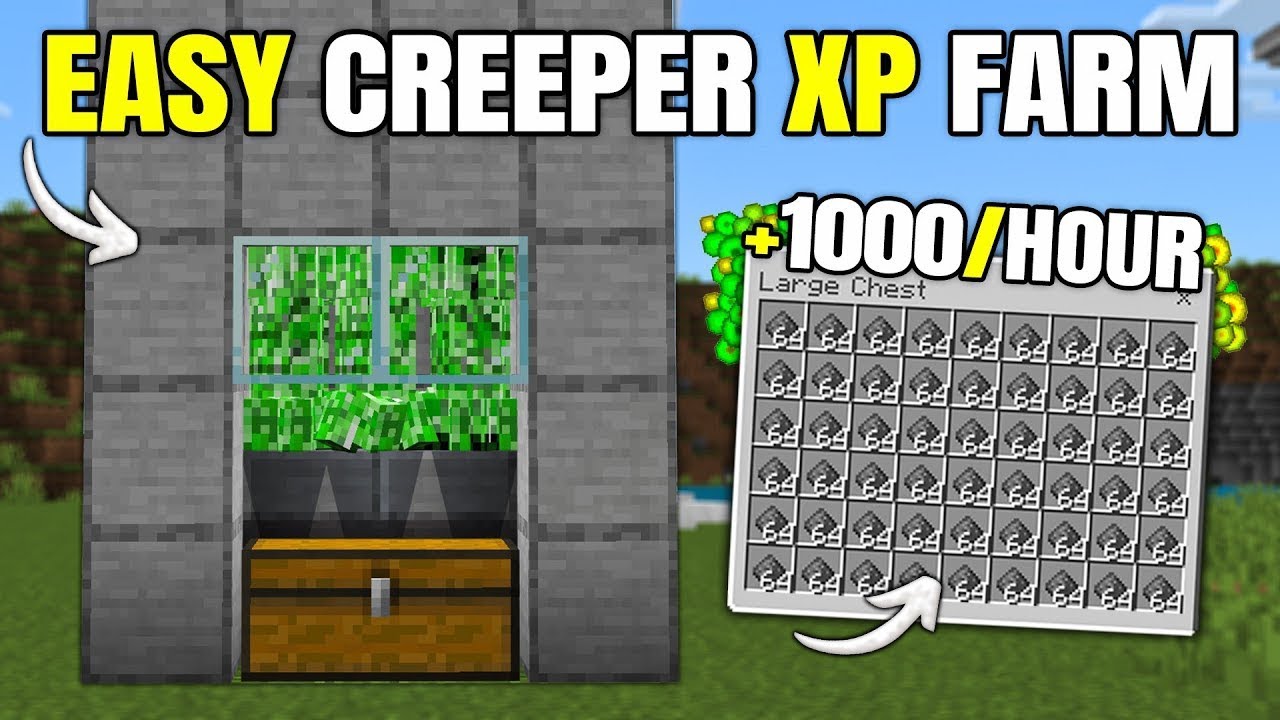Easy Creeper Farm in Minecraft Bedrock 1.21 - YouTube