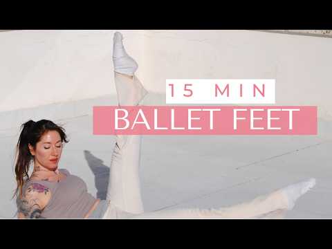 15 MIN BALLET FEET AT THE BARRE | Strength & Pointe + Foot Stretches