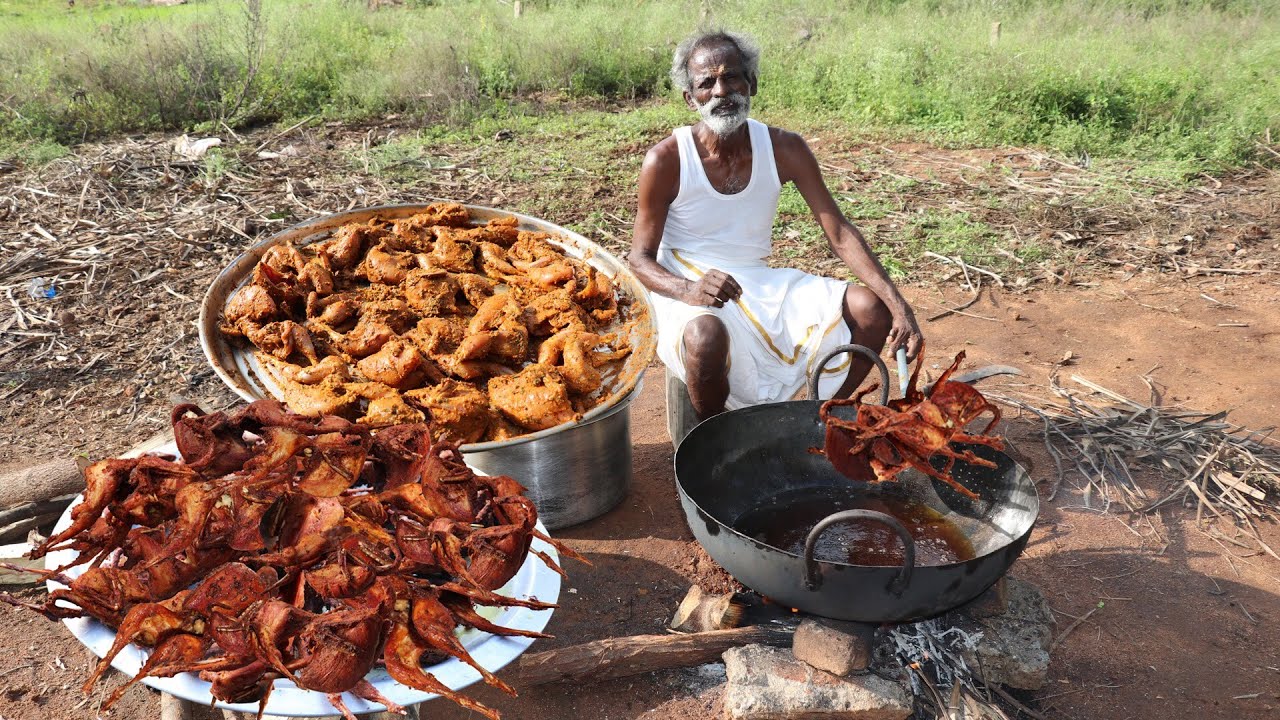 ANGRY BIRD FRY !!! Quail Fry Prepared by my Daddy Arumugam / Village ...