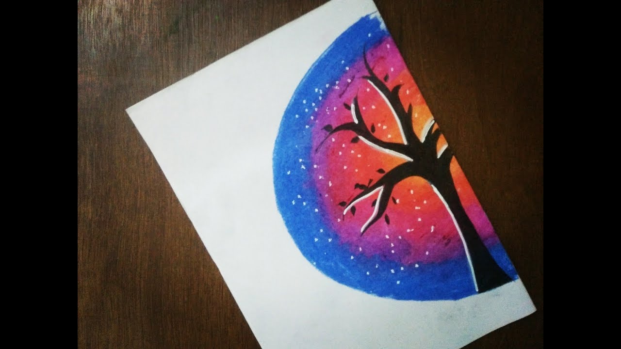 Crayons drawing for greeting card ...💜👆👍 - YouTube