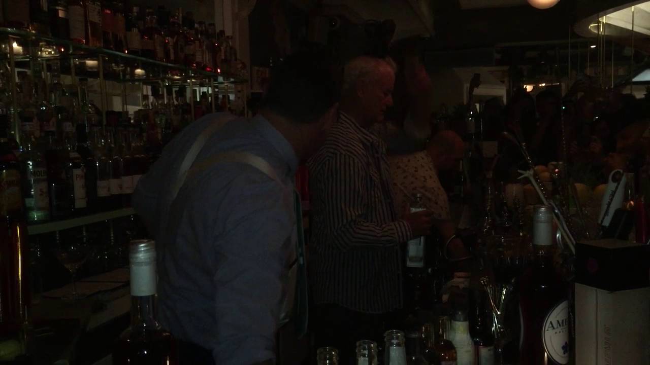 Bill Murray gets ready to tend bar at 21 Greenpoint - YouTube